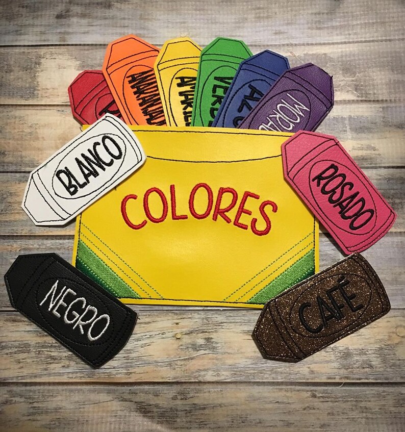 SPANISH Colors Crayons Finger Puppets SET Flashcards - Etsy
