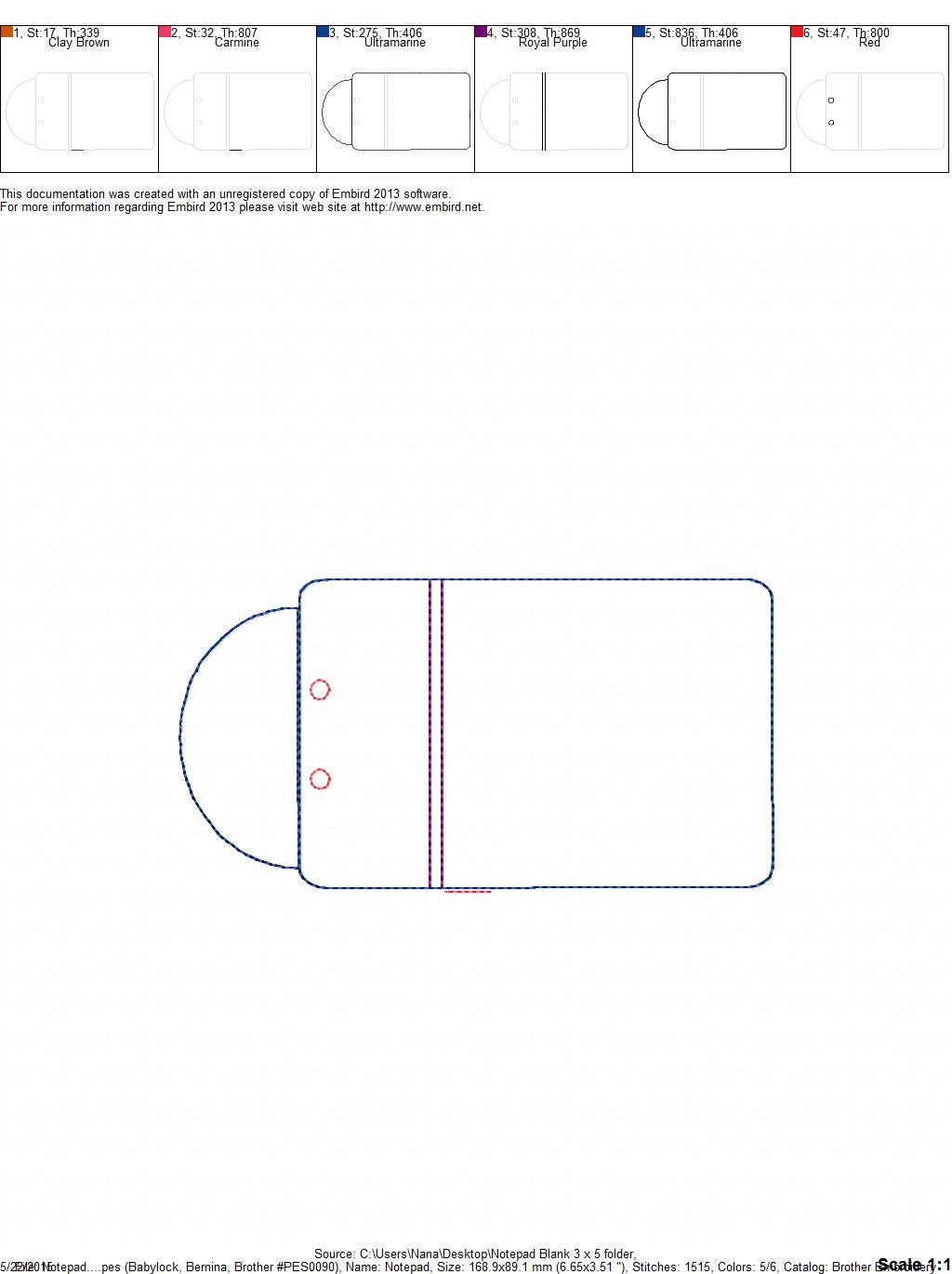 In the Hoop Note Pad Holder 2 SIZES DIGITAL EMBROIDERY Design | Etsy