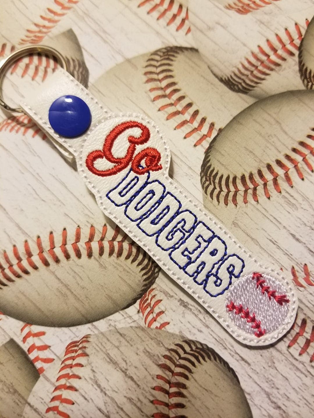 Go Dodgers Baseball Key Fob in the Hoop DIGITAL Embroidery DESIGN - Etsy