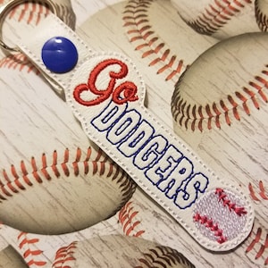 Go Dodgers Baseball Key Fob in the Hoop DIGITAL Embroidery DESIGN - Etsy