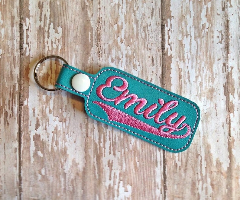 Emily Name in the Hoop Snap/rivet Key Fob DIGITAL - Etsy