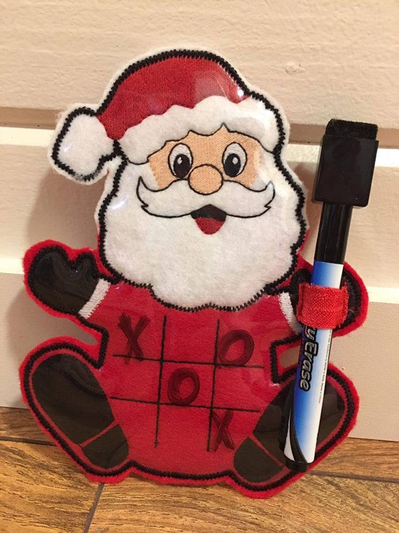 Santa Christmas in the Hoop Tic Tac Toe Board Game - Etsy