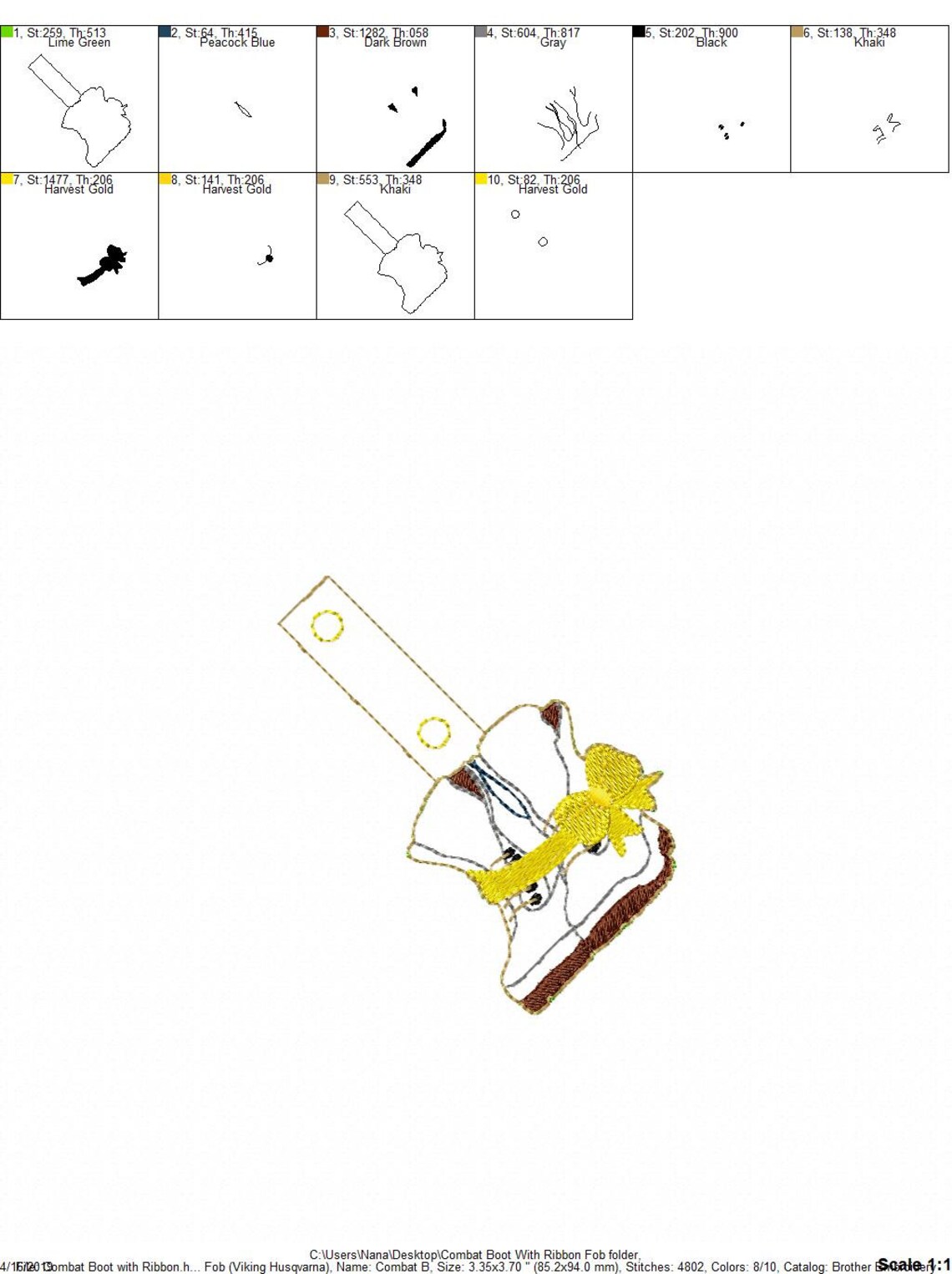 Combat Boot - Military - Key Fob - DIGITAL Embroidery Design - Etsy