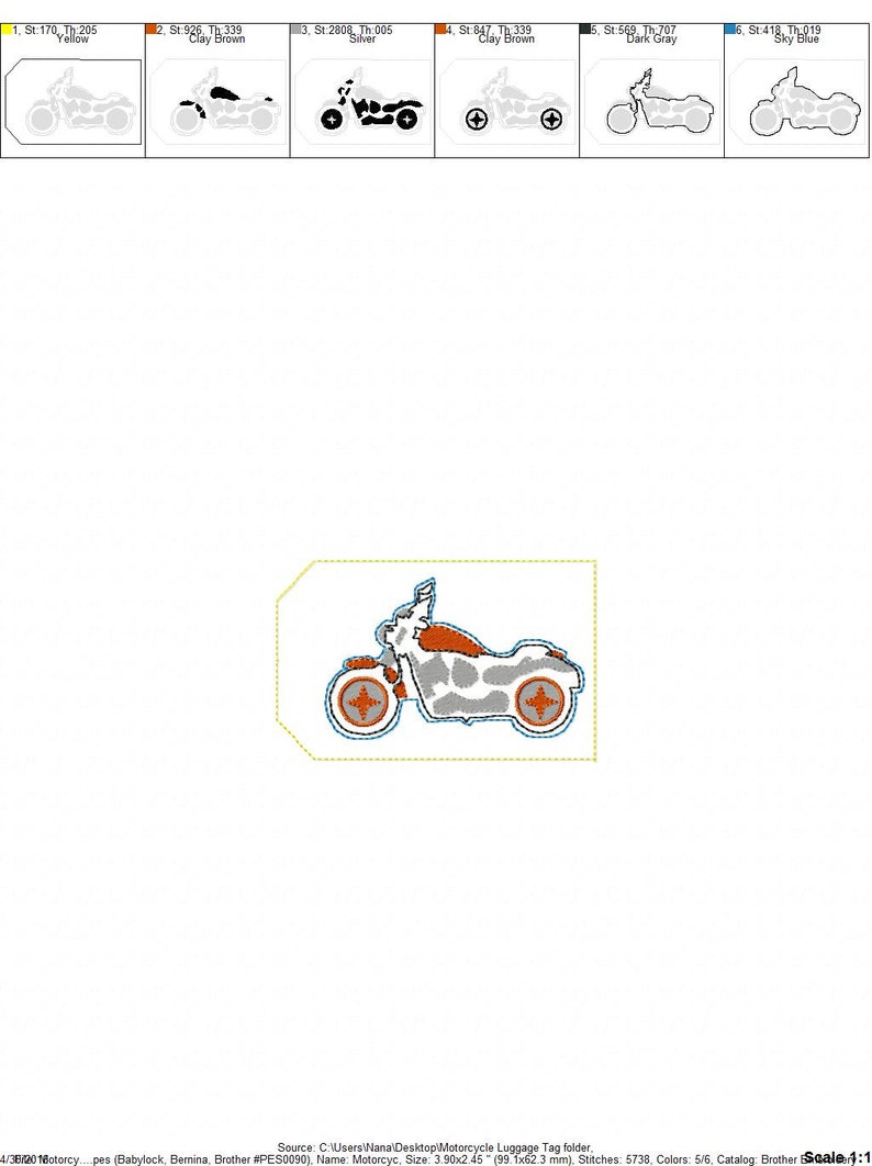 ITH Motorcycle Luggage Tags - With Strap - Biker - 4 X 4 and 5 X 7 ...