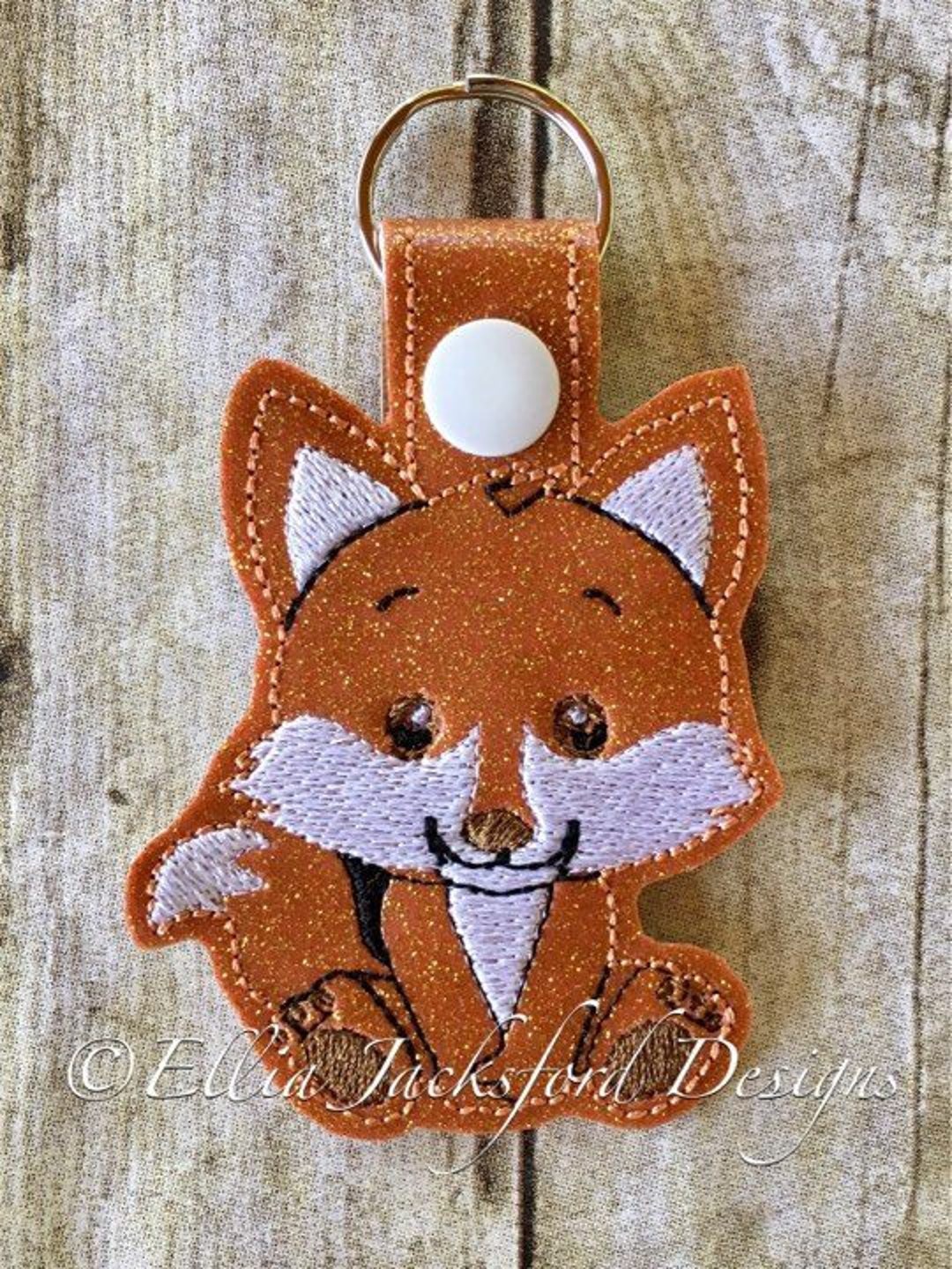 Fox - in the Hoop - Snap/rivet Key Fob - DIGITAL EMBROIDERY Design - Etsy