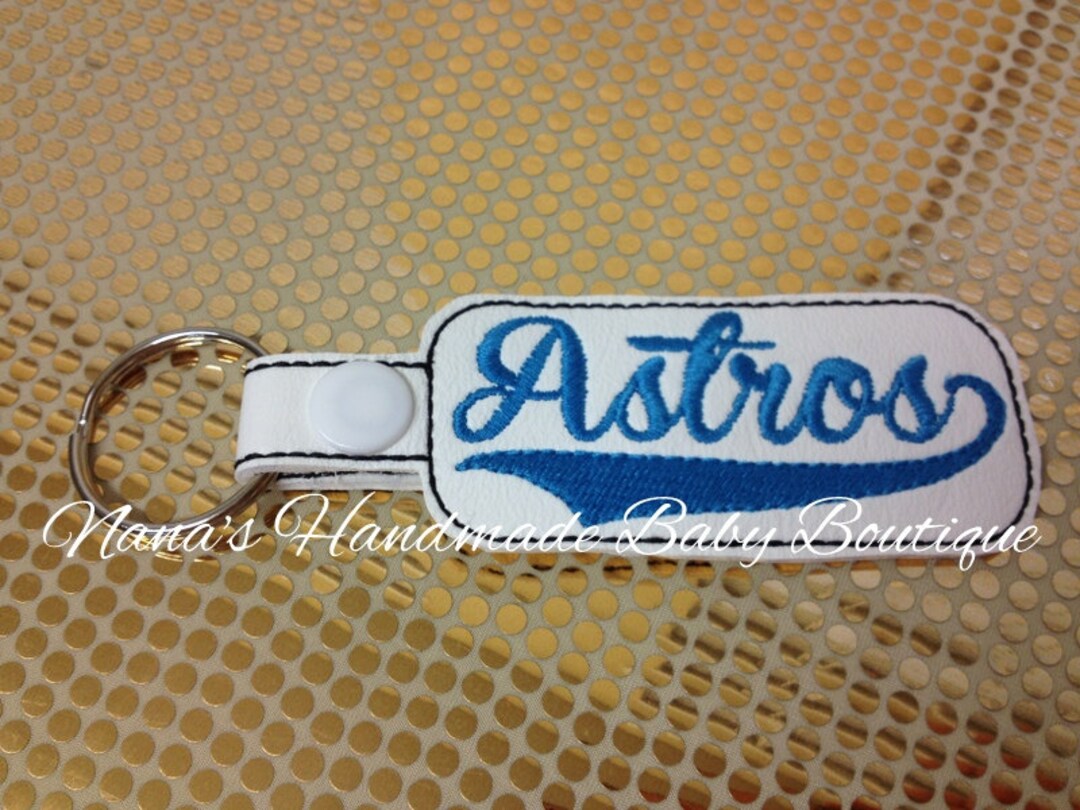 Astros - in the Hoop - Snap/rivet Key Fob - DIGITAL EMBROIDERY DESIGN ...