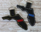 Thin Blue Line FLORIDA POLICE in the Hoop Snap/rivet Key - Etsy