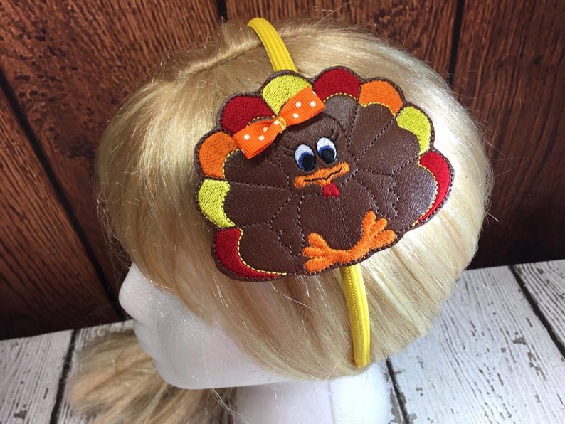 Turkey Thanksgiving Headband Slip on DIGITAL EMBROIDERY - Etsy