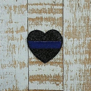 2 Inch Blue Line Heart Feltie- Police - Law Enforcement Support - in ...