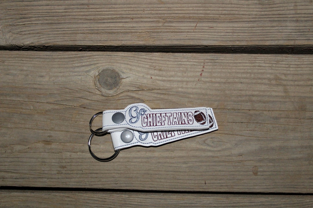 Go Chieftains Football Key Fob in the Hoop DIGITAL Embroidery DESIGN - Etsy