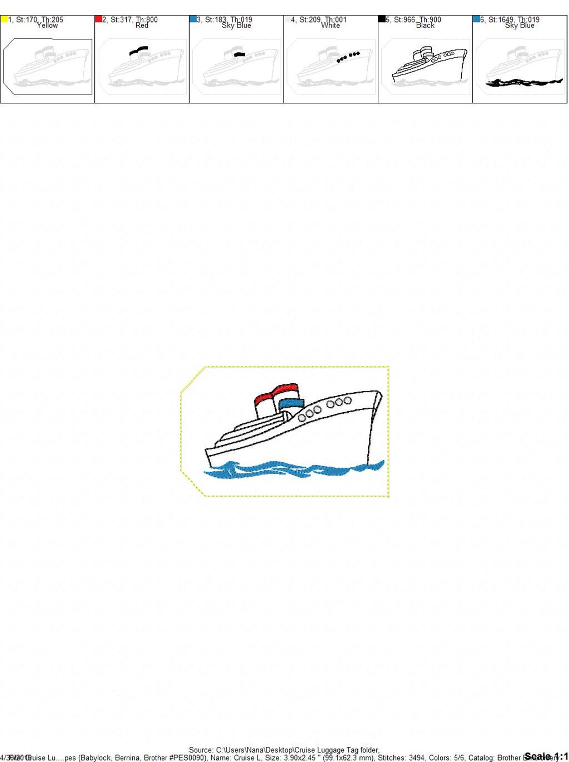 ITH Cruise Luggage Tags - With Strap - Ship - Boat - 4 X 4 and 5 X 7 ...