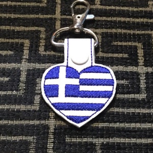 Greece Flag - Greek - Key Fob DESIGN- Digital Embroidery Design - Etsy