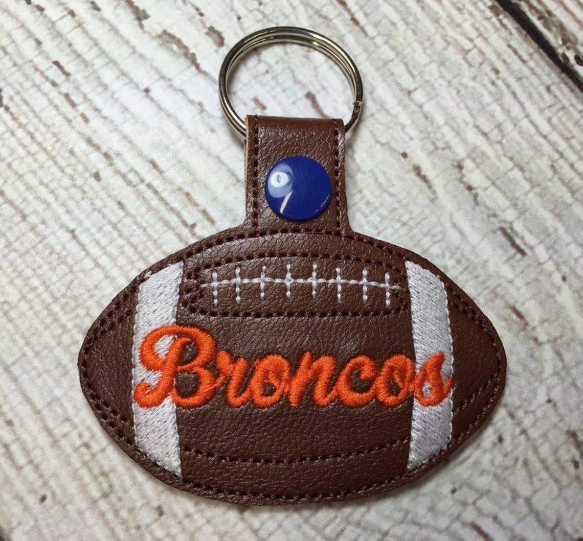 Broncos Football in the Hoop Snap/rivet Key Fob DIGITAL | Etsy
