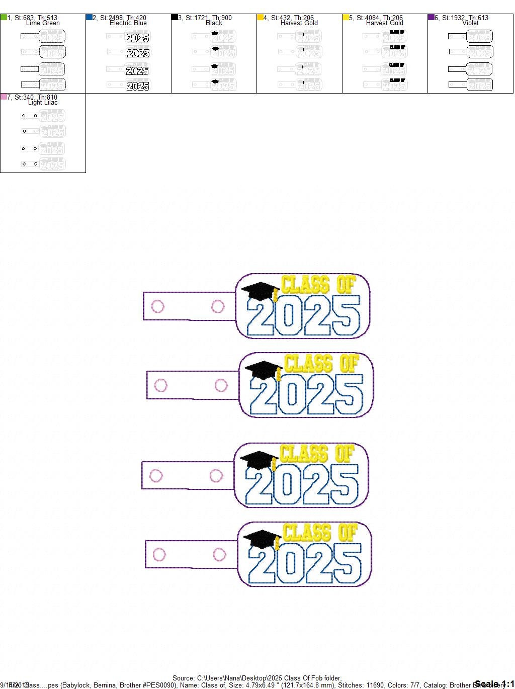 Class of 2025 Graduation SNAP Key Fob in the Hoop DIGITAL - Etsy