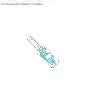 Red Sox - in the Hoop - Snap/rivet Key Fob - DIGITAL EMBROIDERY DESIGN ...