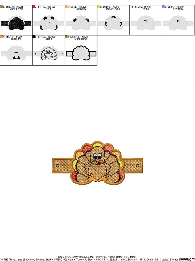 Turkey Free Standing Lace Napkin Holder FSL Thanksgiving | Etsy