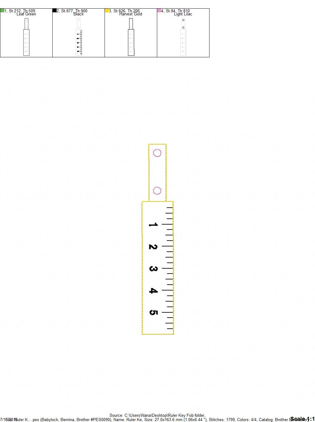 Ruler Back to School Teacher in the Hoop Snap/rivet - Etsy