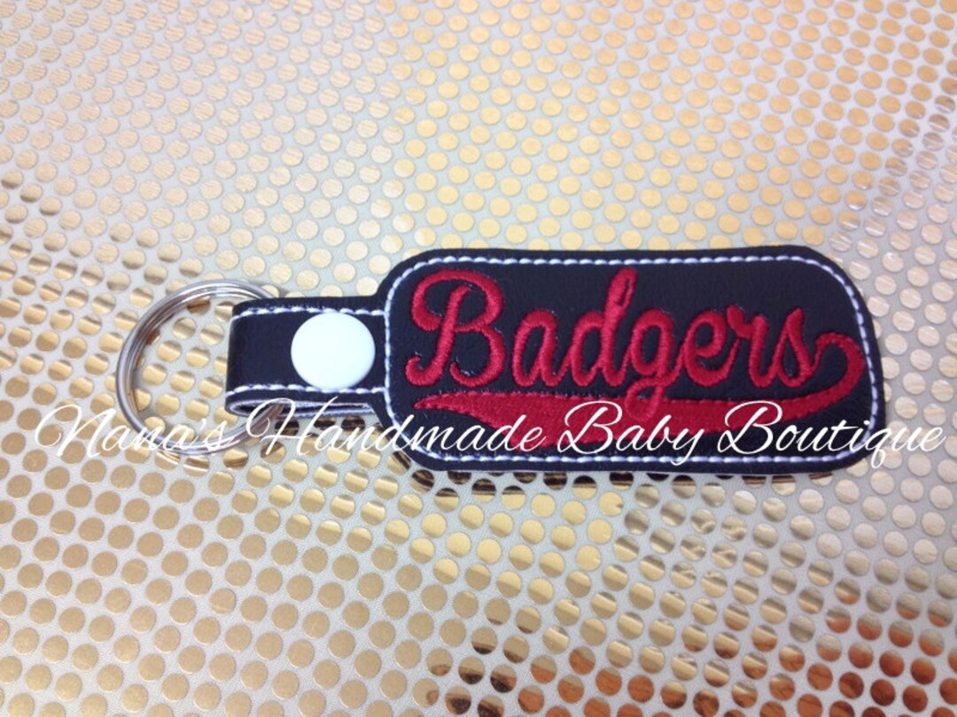 Badgers - in the Hoop - Snap/rivet Key Fob - DIGITAL EMBROIDERY DESIGN ...