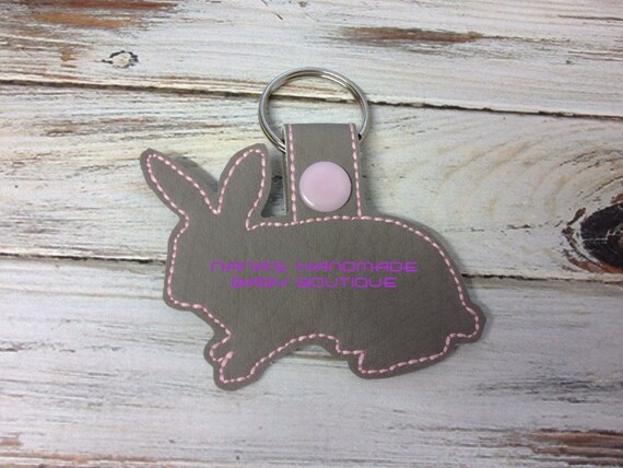 BUNNY RABBIT Bunnies in the Hoop Snap/rivet Key Fob | Etsy