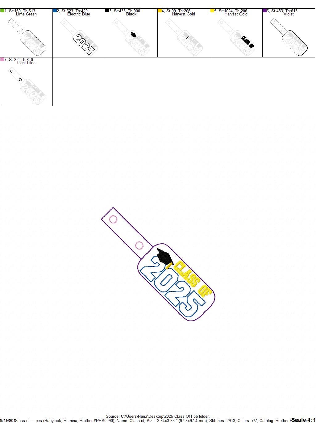 Class of 2025 Graduation SNAP Key Fob in the Hoop DIGITAL - Etsy