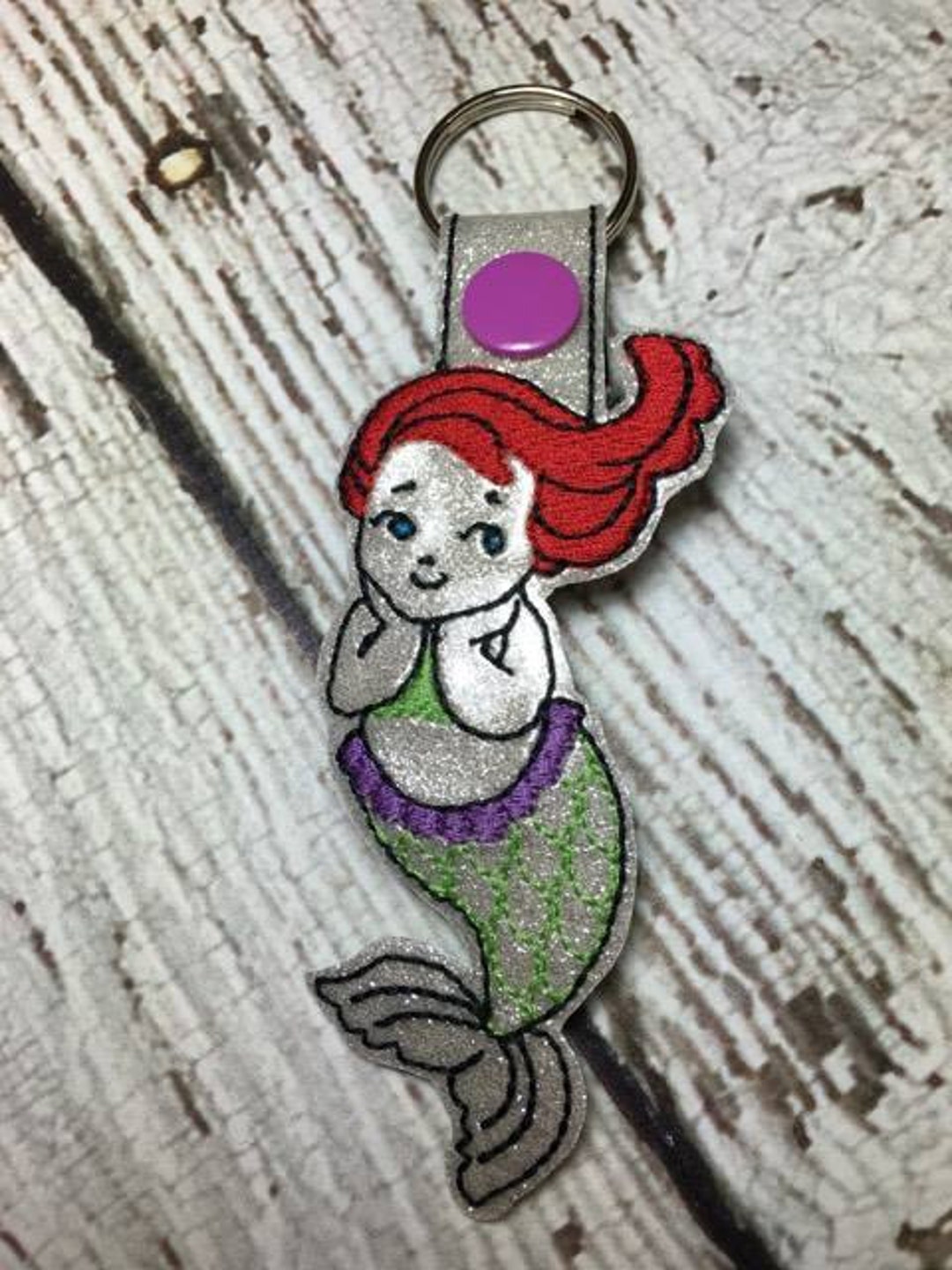 Mermaid - Snap/rivet Key Fob - DIGITAL EMBROIDERY DESIGN - Etsy
