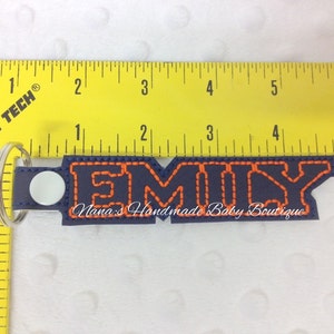 EMILY Custom Name in the Hoop Snap/rivet Key Fob DIGITAL - Etsy