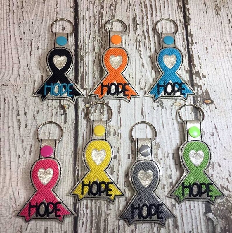 HOPE Awareness Ribbon Heart Key Fob Design DIGITAL - Etsy