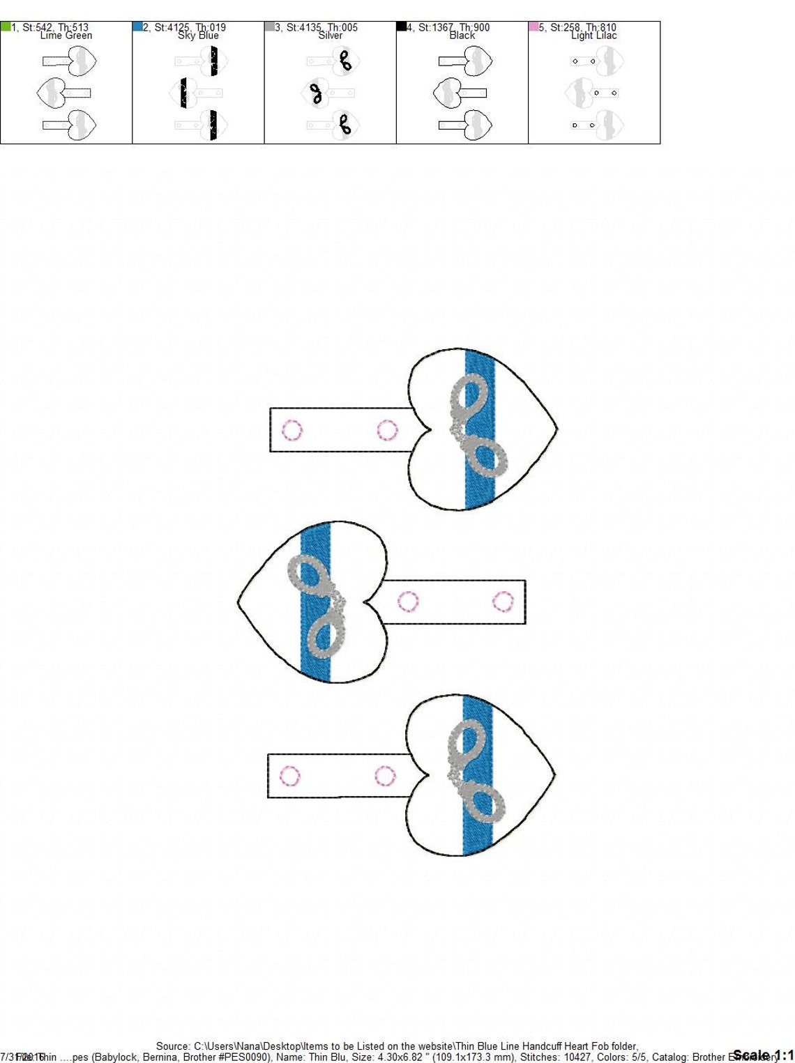 Handcuffs Blue Line Heart Police Law Enforcement Snap - Etsy