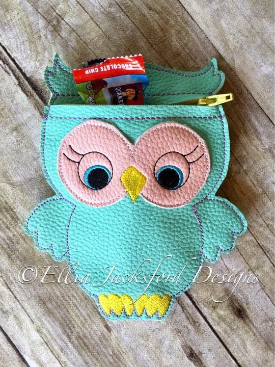 Owl ITH Pencil - Bag/pouch - 3 Sizes - Completely in the Hoop - DIGITAL ...