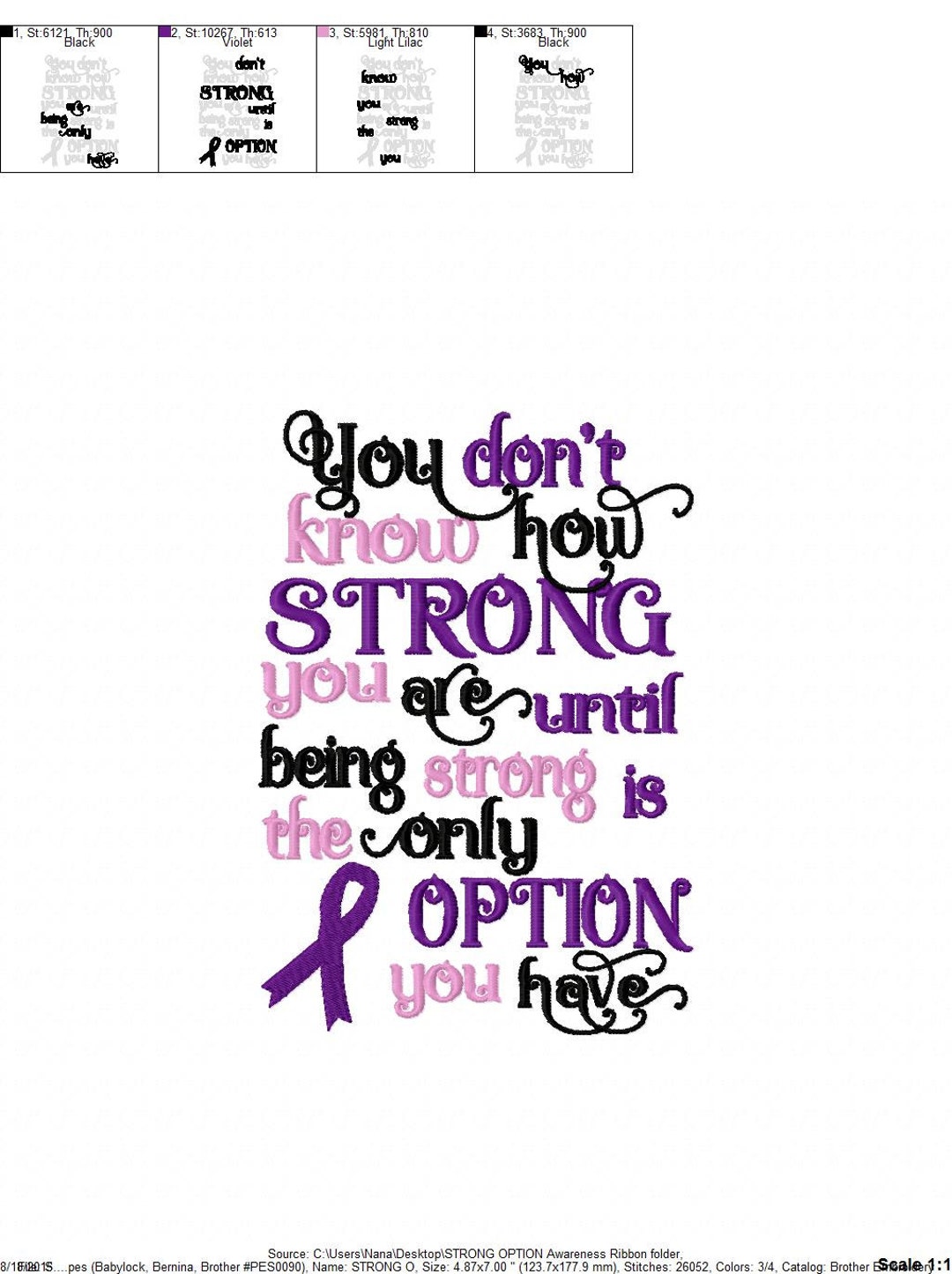 Don't Know How Strong You Are - Only OPTION - Awareness Ribbon - Cancer ...