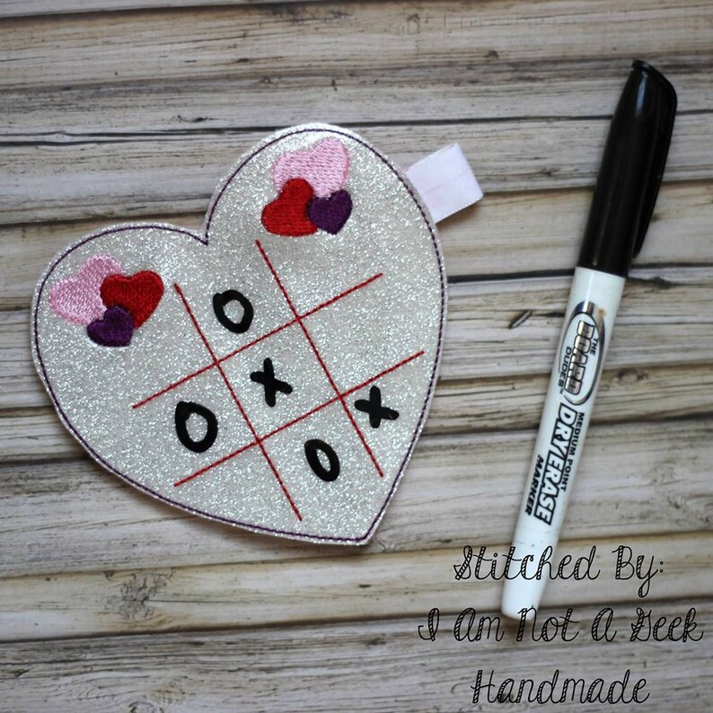 Heart Valentine's in the Hoop Tic Tac Toe Board Game - Etsy