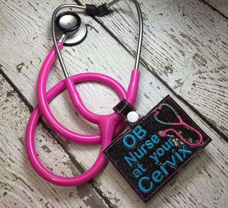 OB Nurse Stethoscope - Nurse ID Badge - 5 X 7 Only - Stethoscope Tab ...