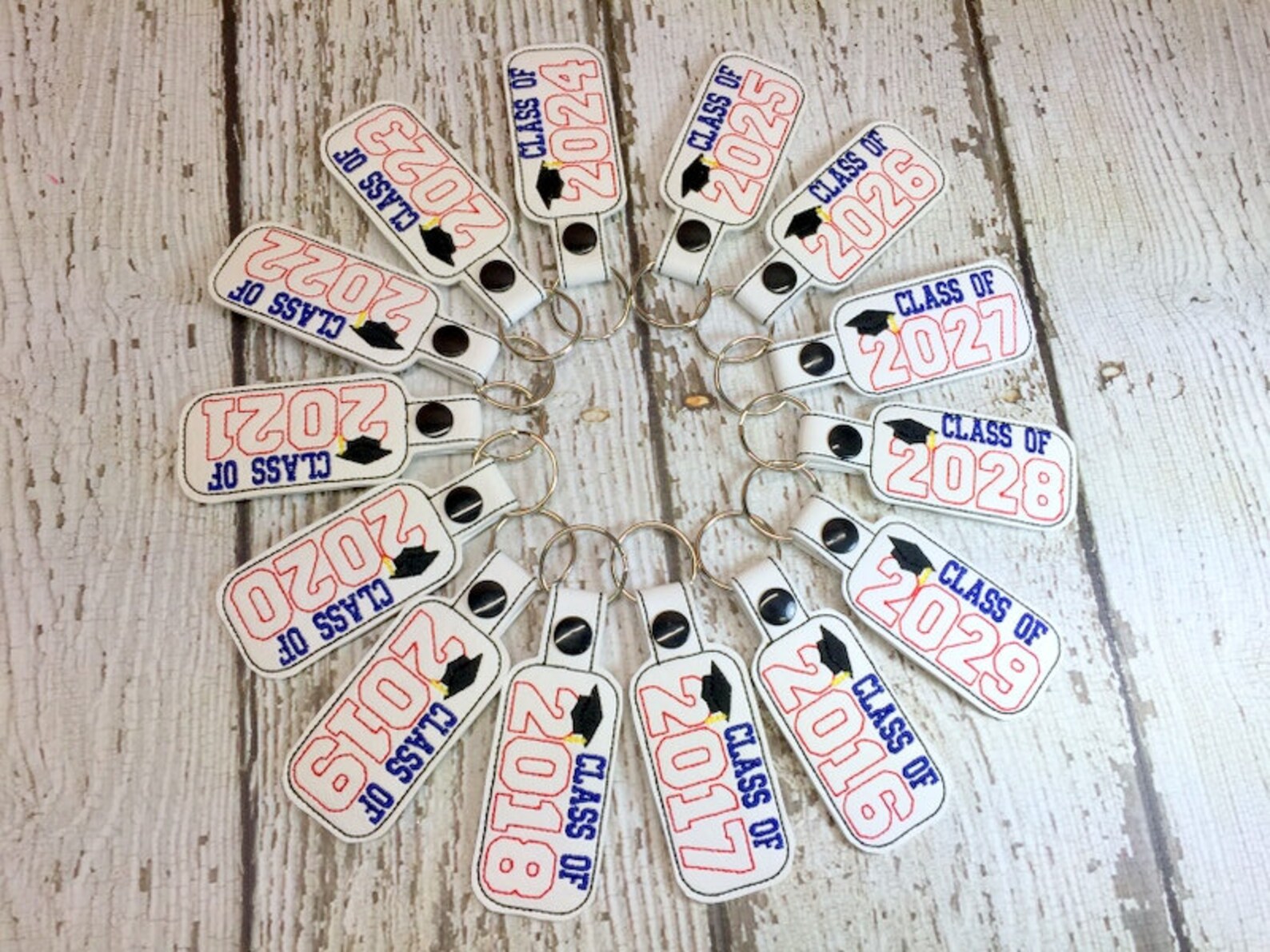 Class of 2016-2029 Graduation Snap Key Fob SET of 14 Designs | Etsy