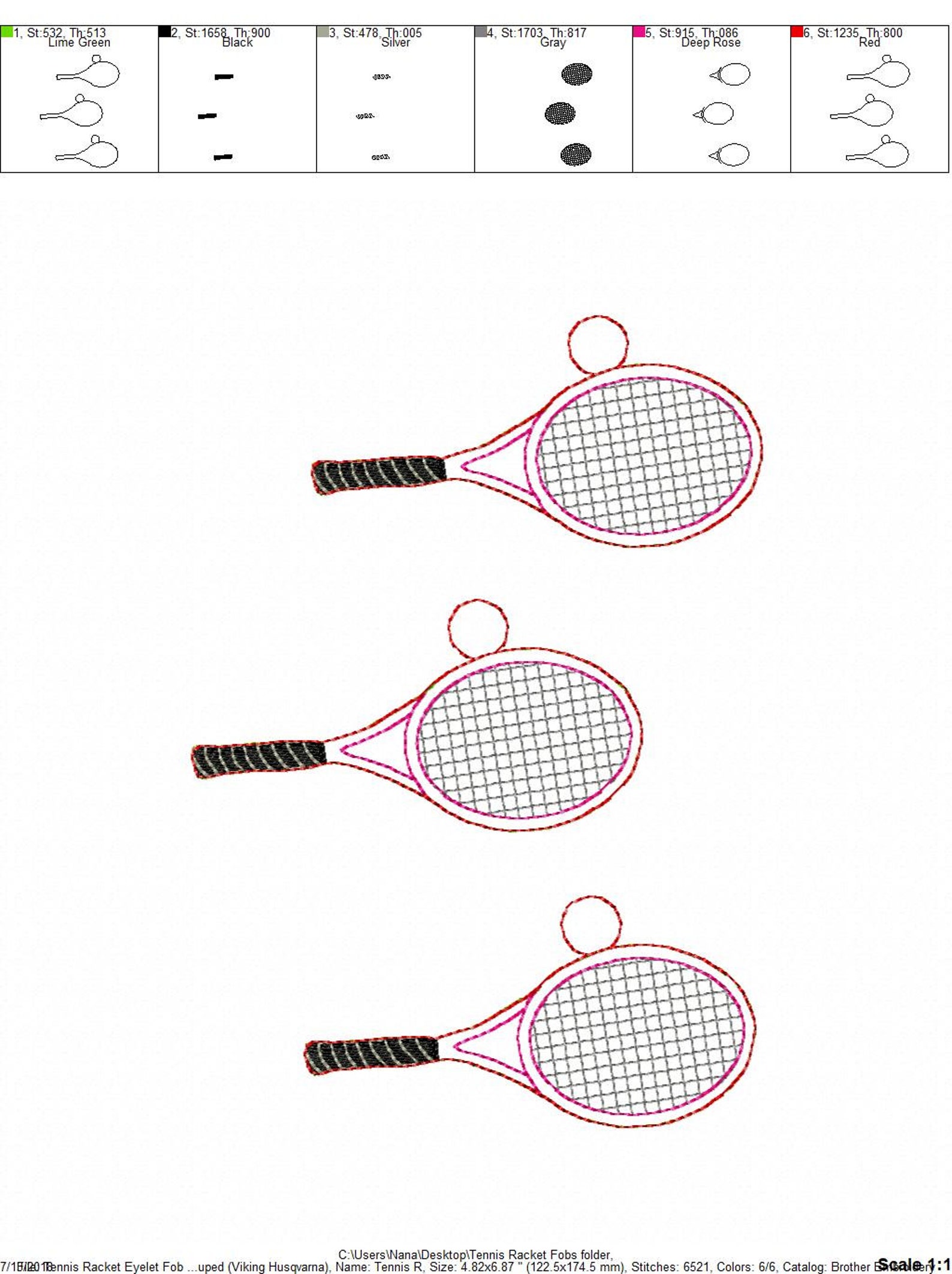 Tennis Racket in the Hoop 2 Style Fobs DIGITAL - Etsy