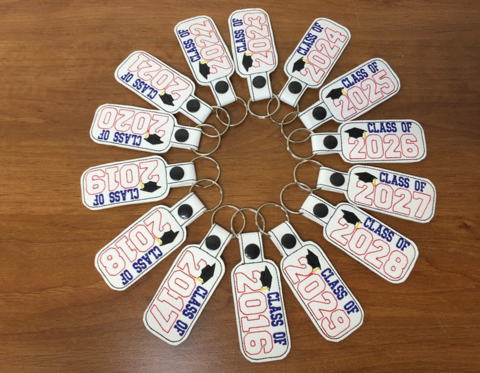 Class of 2016-2029 Graduation Snap Key Fob SET of 14 Designs | Etsy