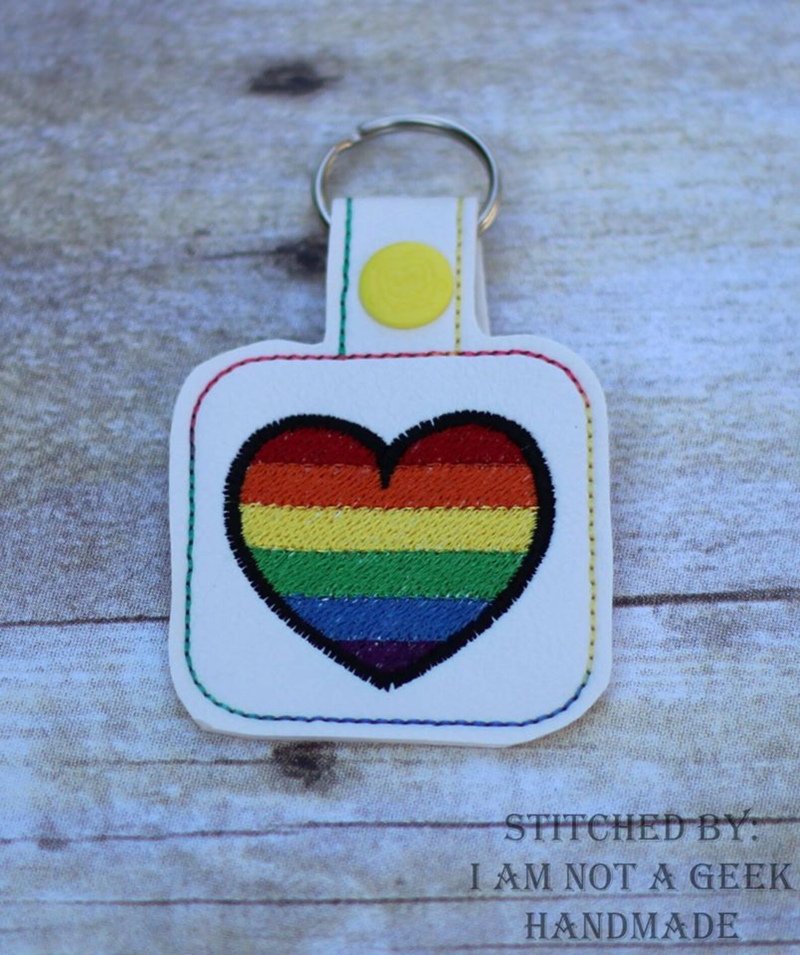 RAINBOW Heart Equality PRIDE in the Hoop Snap/rivet | Etsy