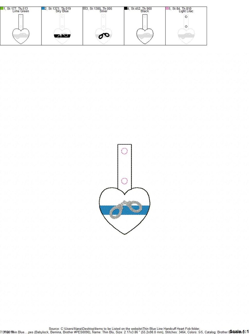 Handcuffs Blue Line Heart Police Law Enforcement Snap - Etsy