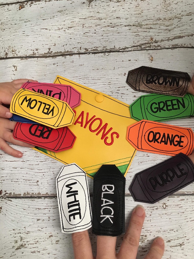 Colors Crayons Finger Puppets SET Flashcards Includes - Etsy
