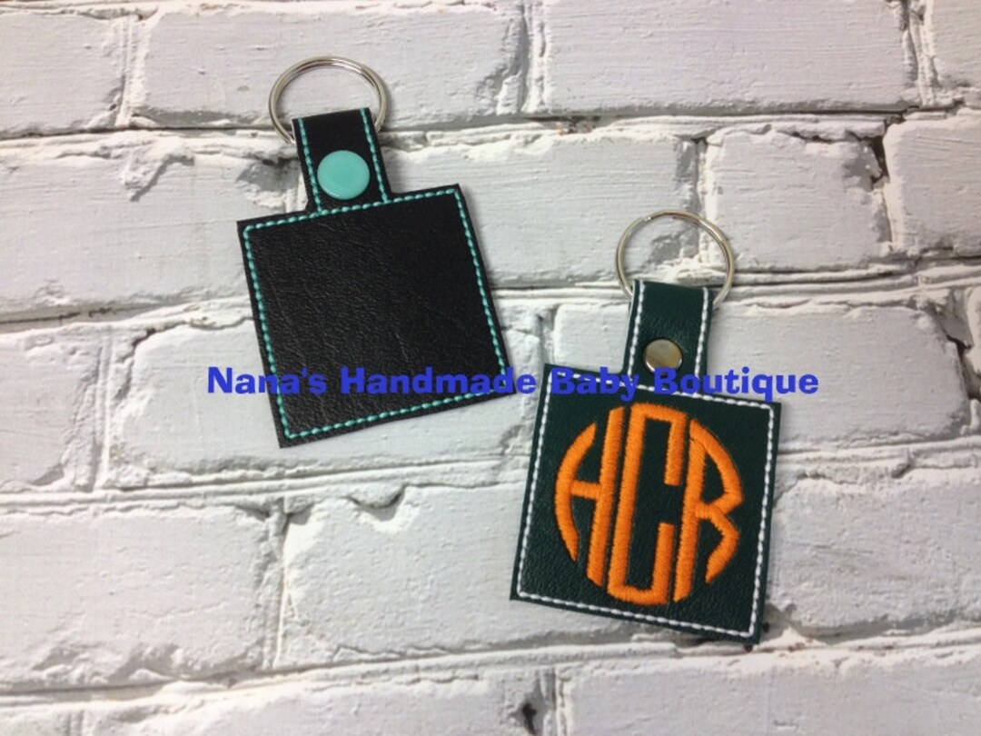 BLANK SQUARE - in the Hoop - Snap/rivet Key Fob - DIGITAL Embroidery ...