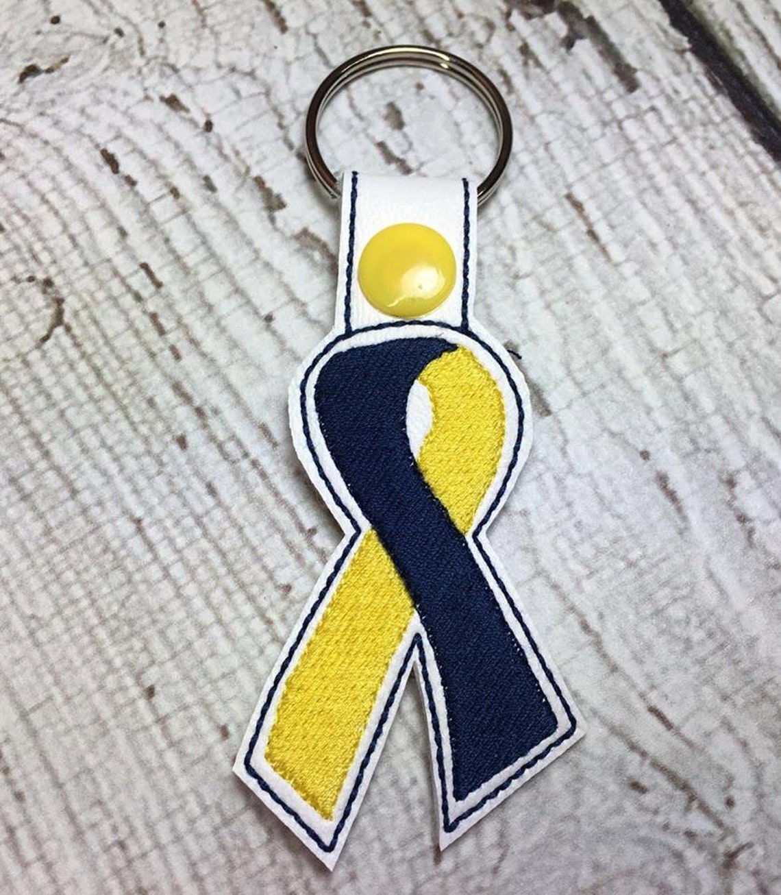 Two Color Awareness Ribbon In The Hoop Snap/Rivet Key Fob | Etsy