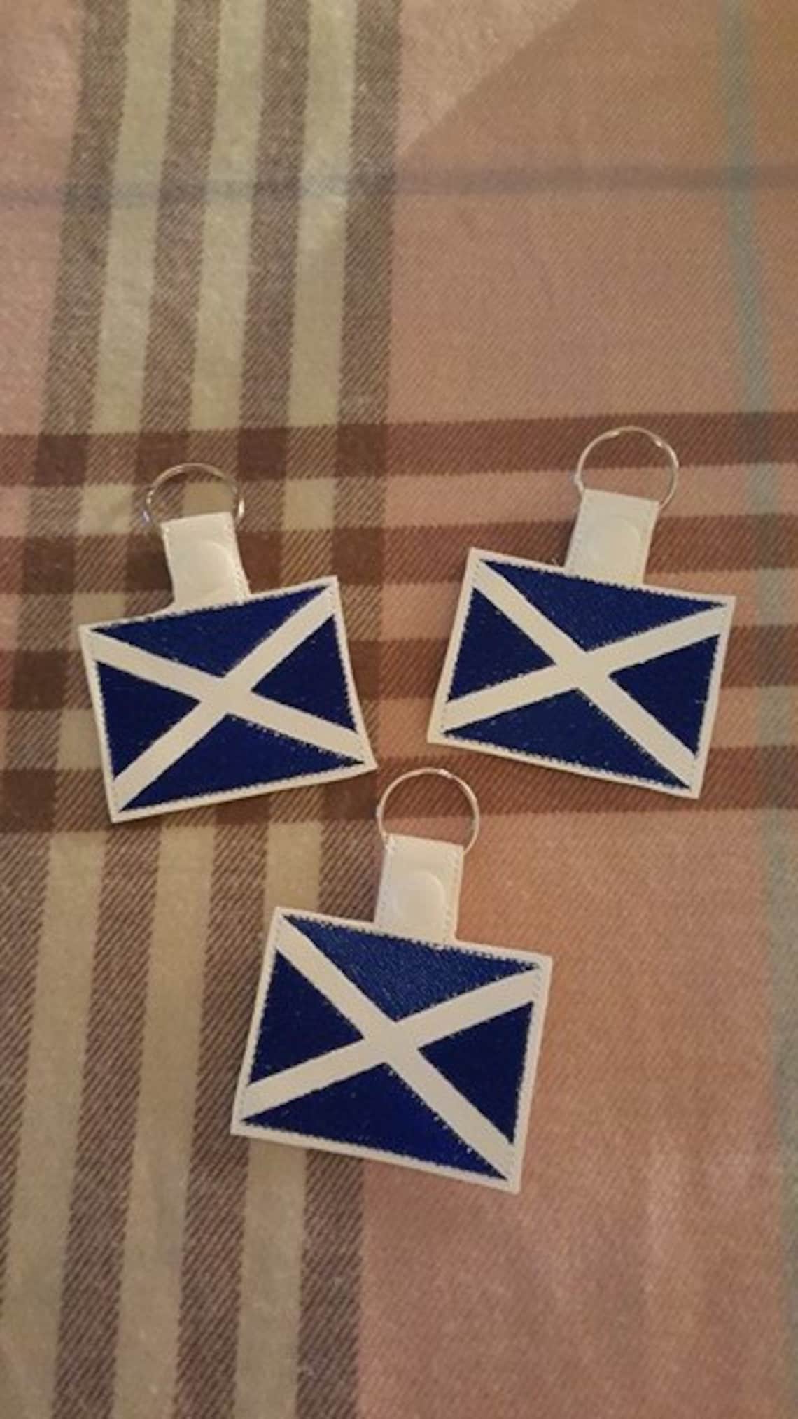 Scottish Flag Scotland in the Hoop Snap/rivet Key Fob - Etsy