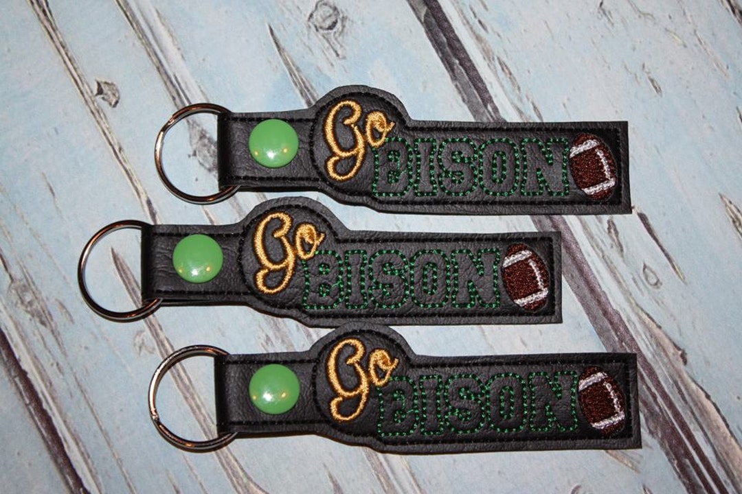 Go Bison - Football - Key Fob in the Hoop - DIGITAL Embroidery DESIGN ...