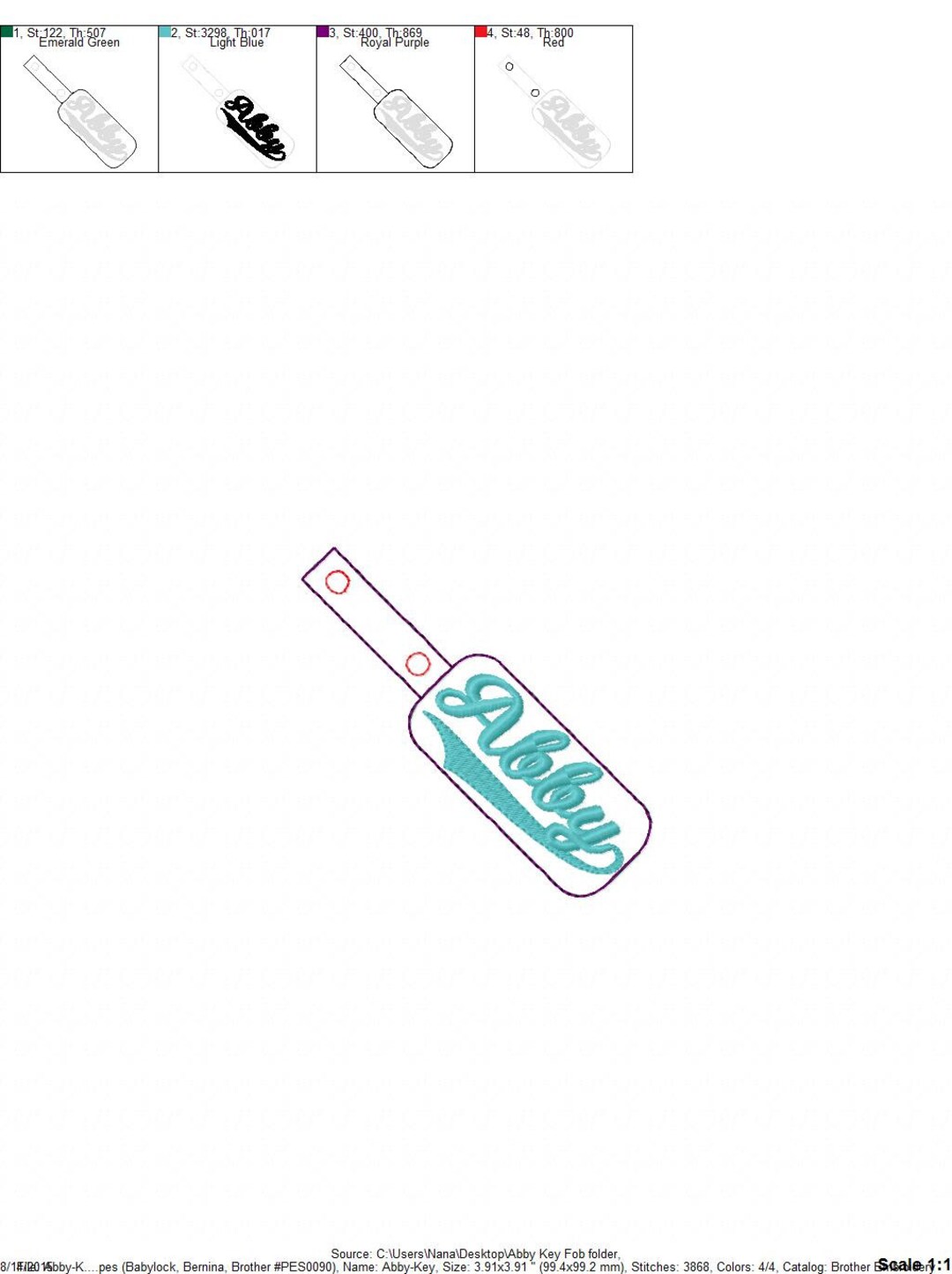 Abby in the Hoop Snap/rivet Key Fob DIGITAL EMBROIDERY DESIGN - Etsy