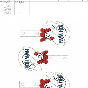Mama Hen - Chicken - Snap/rivet Key Fob - DIGITAL Embroidery Design - Etsy