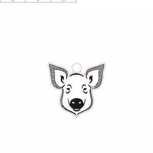 Pig - 2 Styles Included - Snap/rivet Key Fob - DIGITAL Embroidery ...