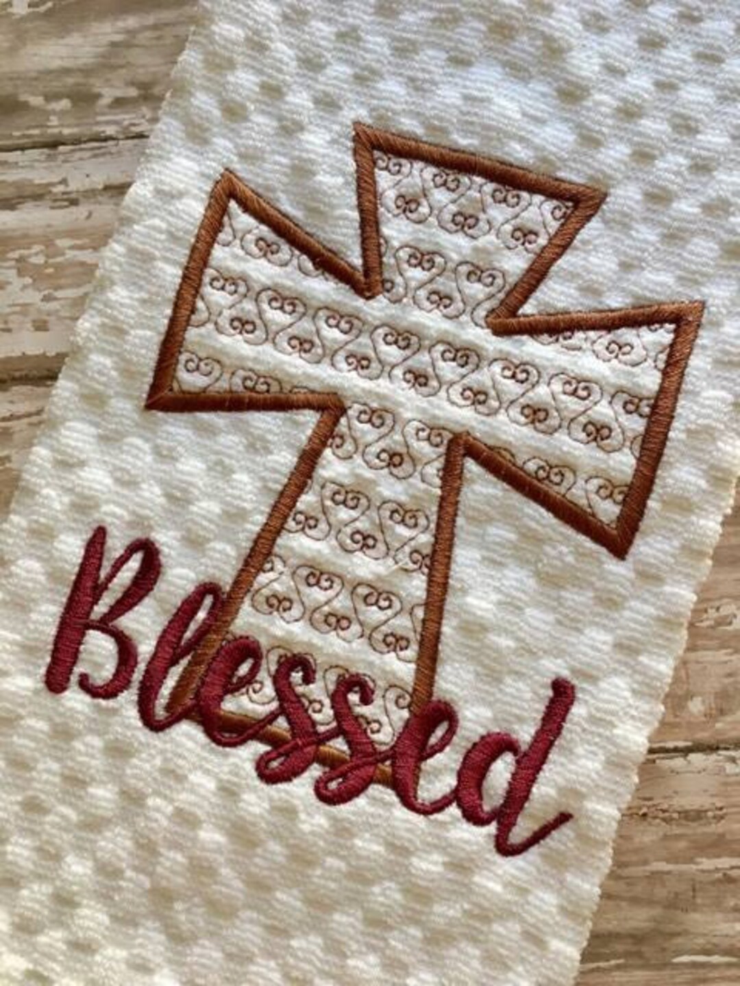 Blessed - Cross - Applique - 2 Different Motif Fill Styles - DIGITAL ...
