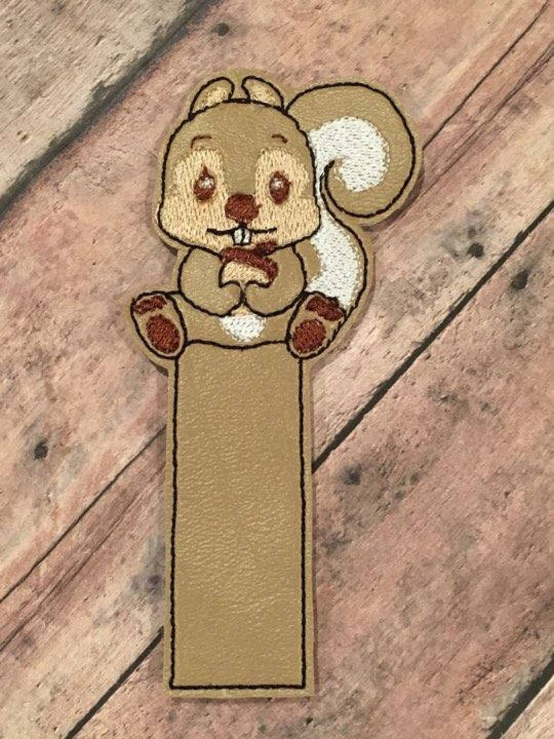 Squirrel Bookmark In The Hoop DIGITAL EMBROIDERY Design | Etsy