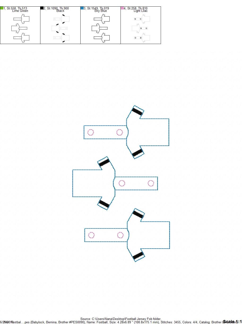 BLANK Jersey Snap/rivet Key Fob DIGITAL Embroidery Design - Etsy UK