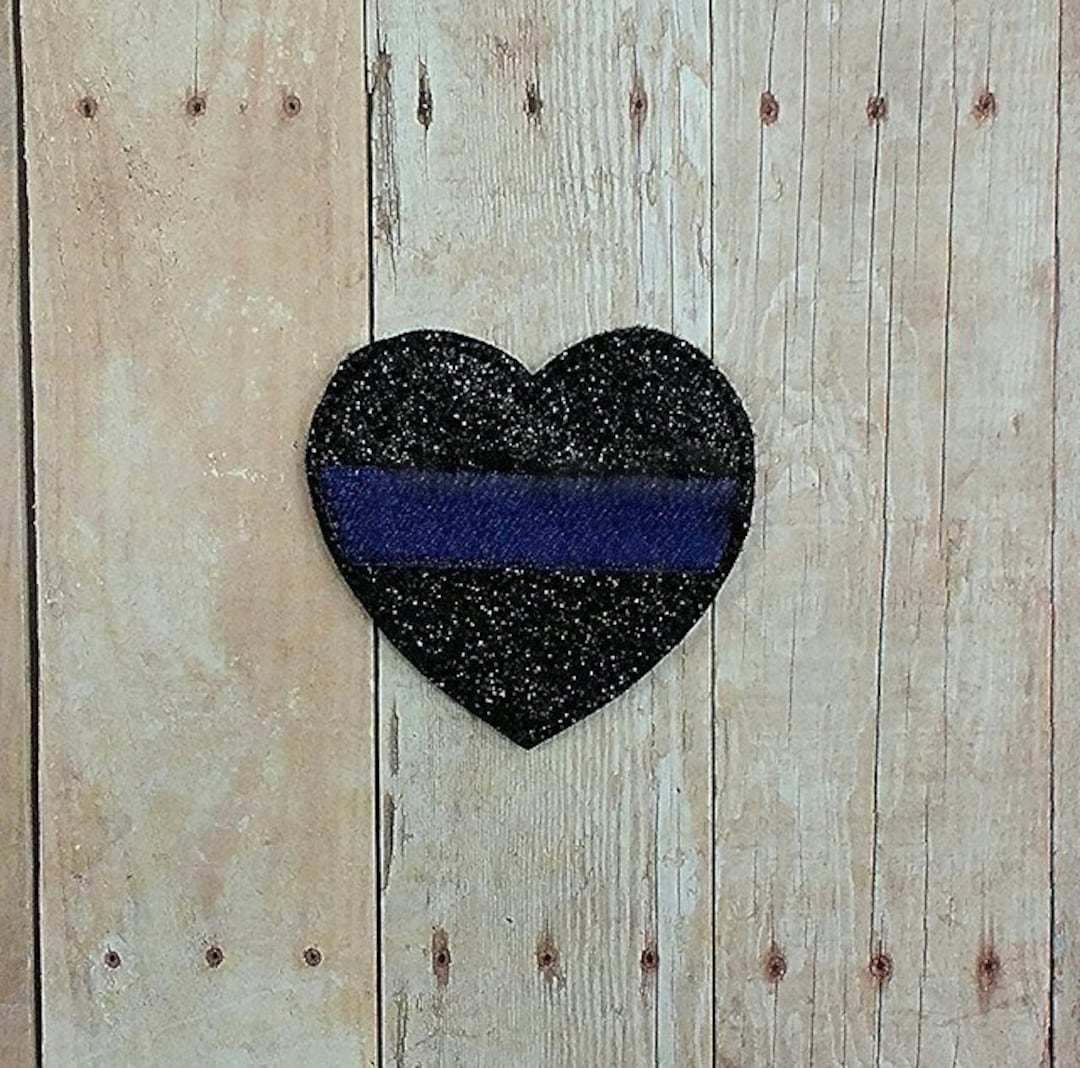 2 Inch Blue Line Heart Feltie- Police - Law Enforcement Support - in ...