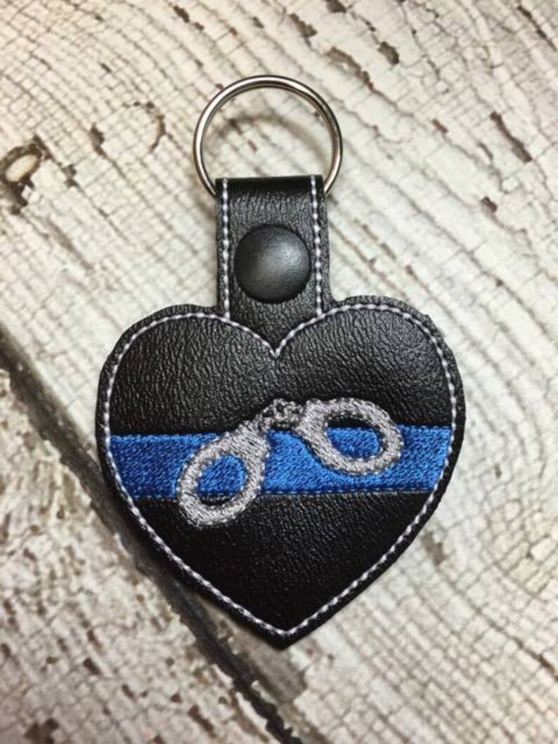 Handcuffs Blue Line Heart Police Law Enforcement Snap - Etsy